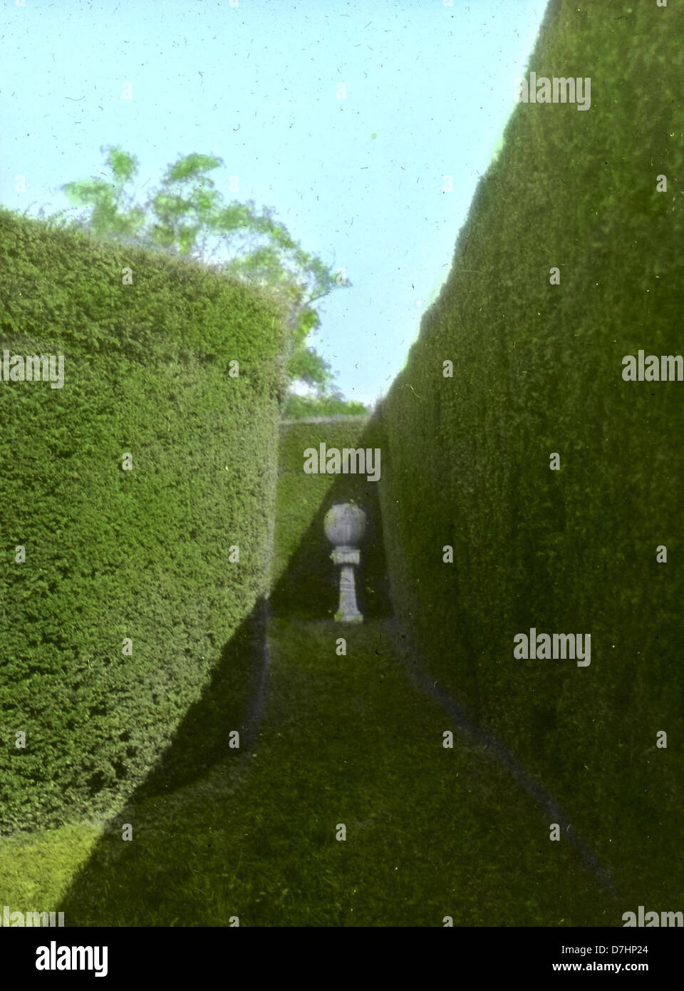 Hever Castle in Kent, England, is surrounded by a double hedge and ...