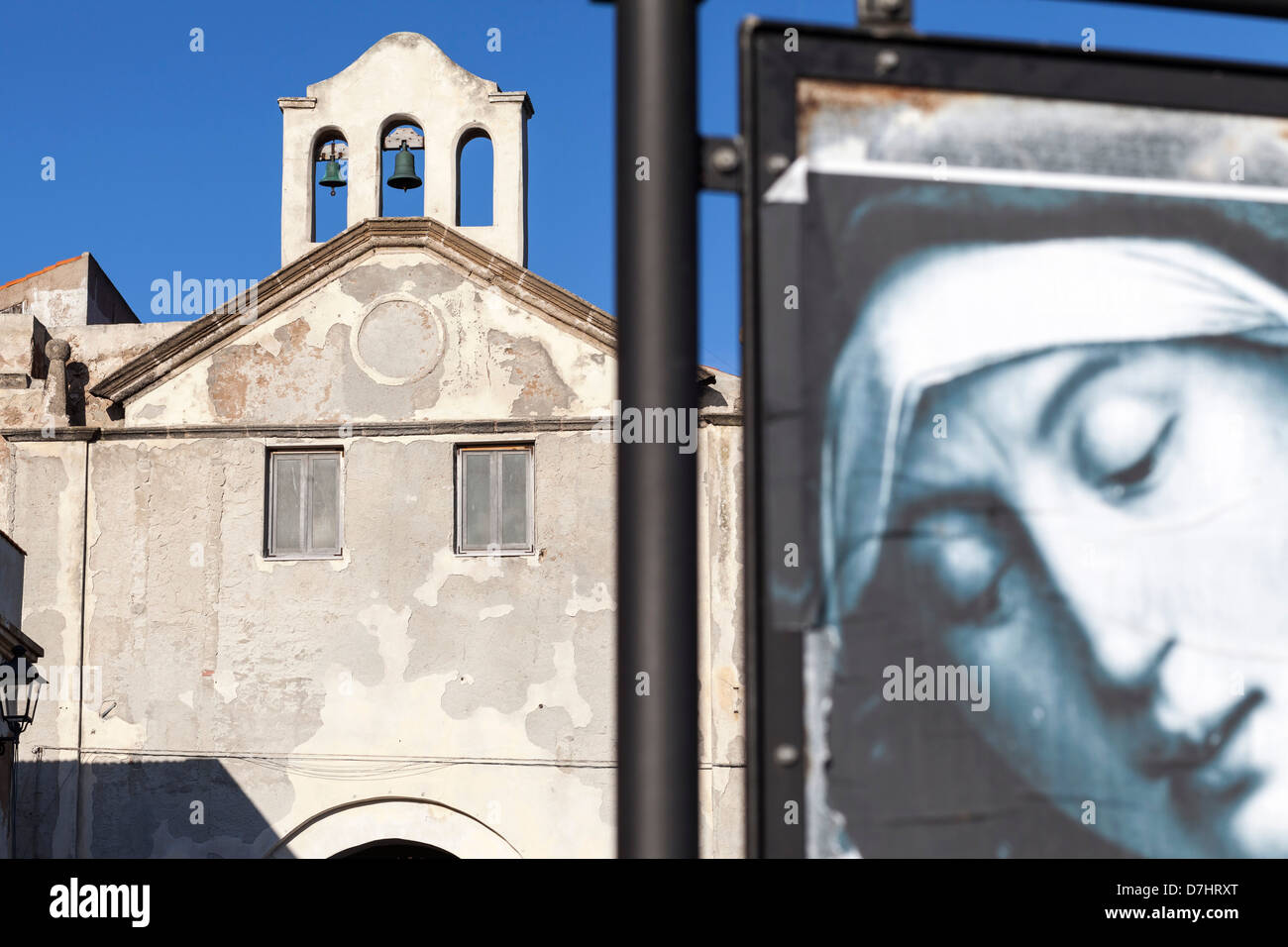 Carmelo church in the historical center of Alghero, Sardinia Stock ...