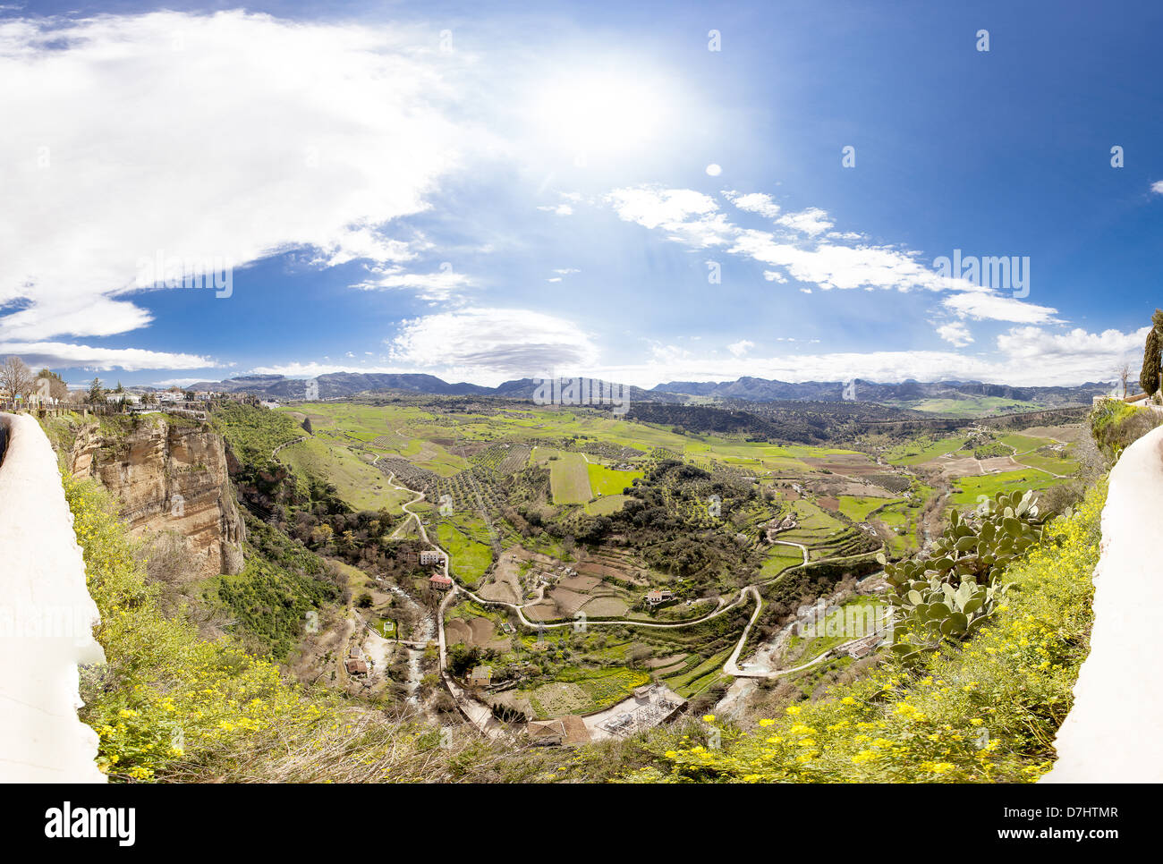 Panorama from the cliff of Ronda Espana Stock Photo - Alamy