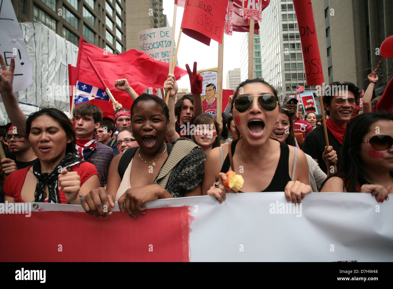 Student Protest against tuition hikes in Montreal, Quebec Stock Photo ...