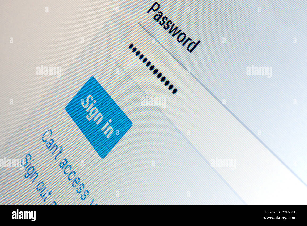 System sign in html page on computer LCD monitor Stock Photo - Alamy