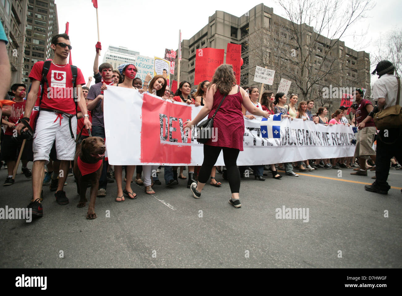 Student Protest against tuition hikes in Montreal, Quebec Stock Photo ...