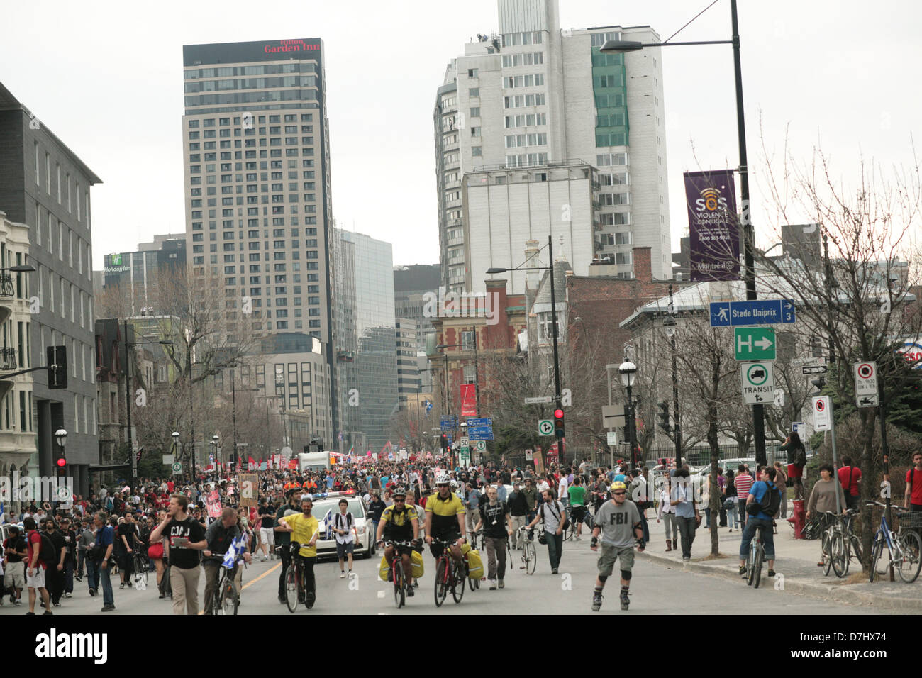 Student Protest against tuition hikes in Montreal, Quebec Stock Photo ...