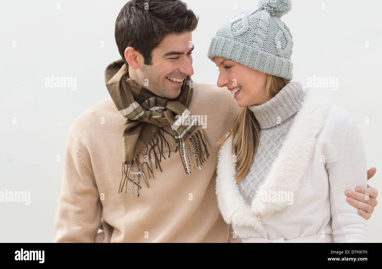 Couple in winter clothing Stock Photo - Alamy