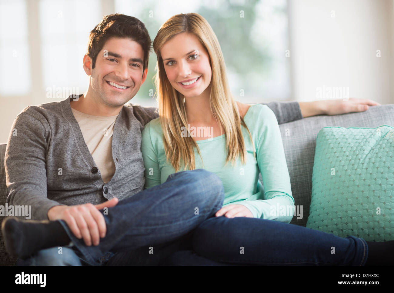 Portrait of couple at home Stock Photo - Alamy