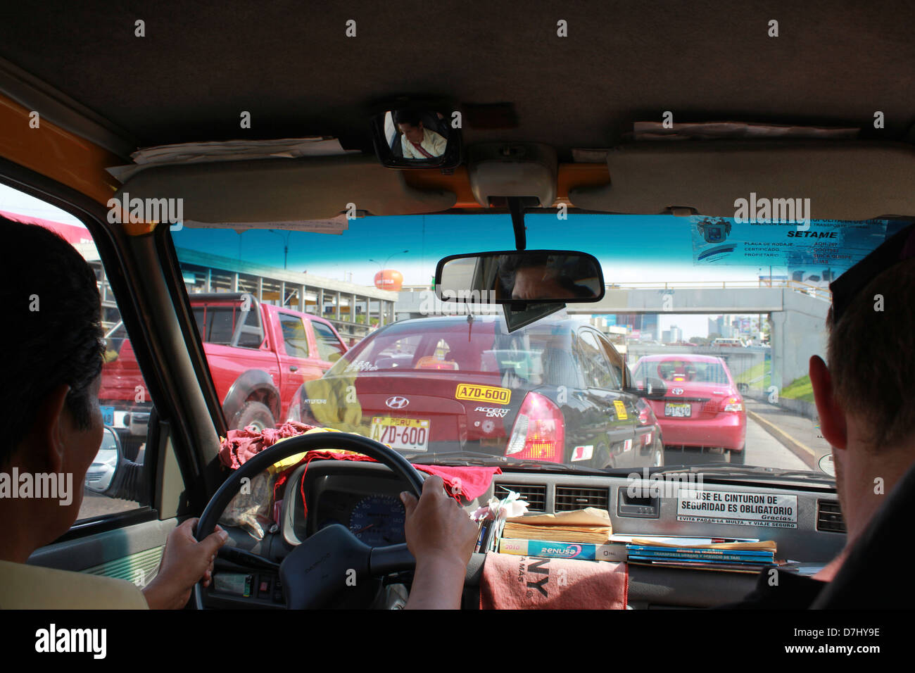 Peru Lima traffic jam traffic holdup Stock Photo - Alamy