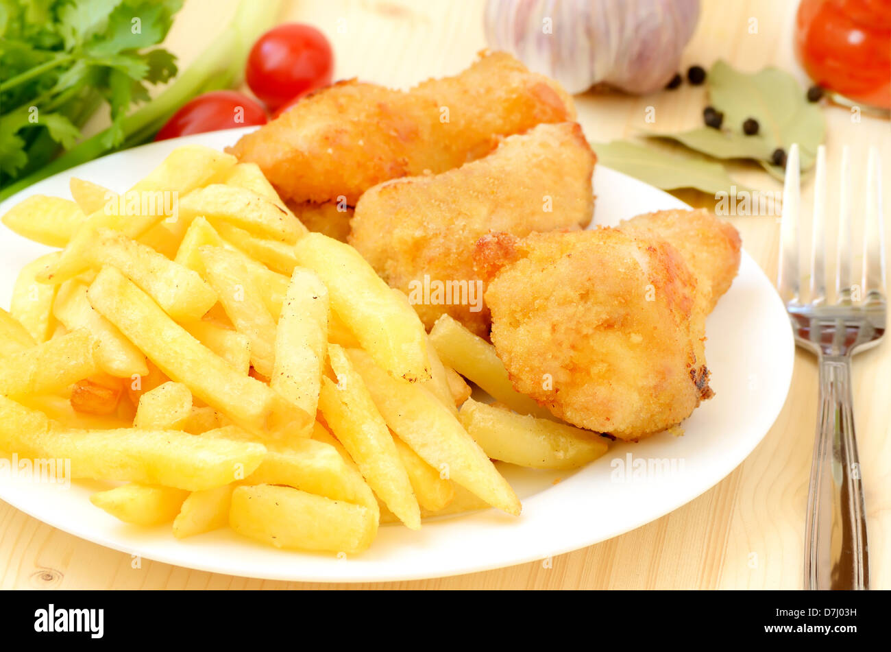 Fried chicken french fries hi-res stock photography and images - Alamy