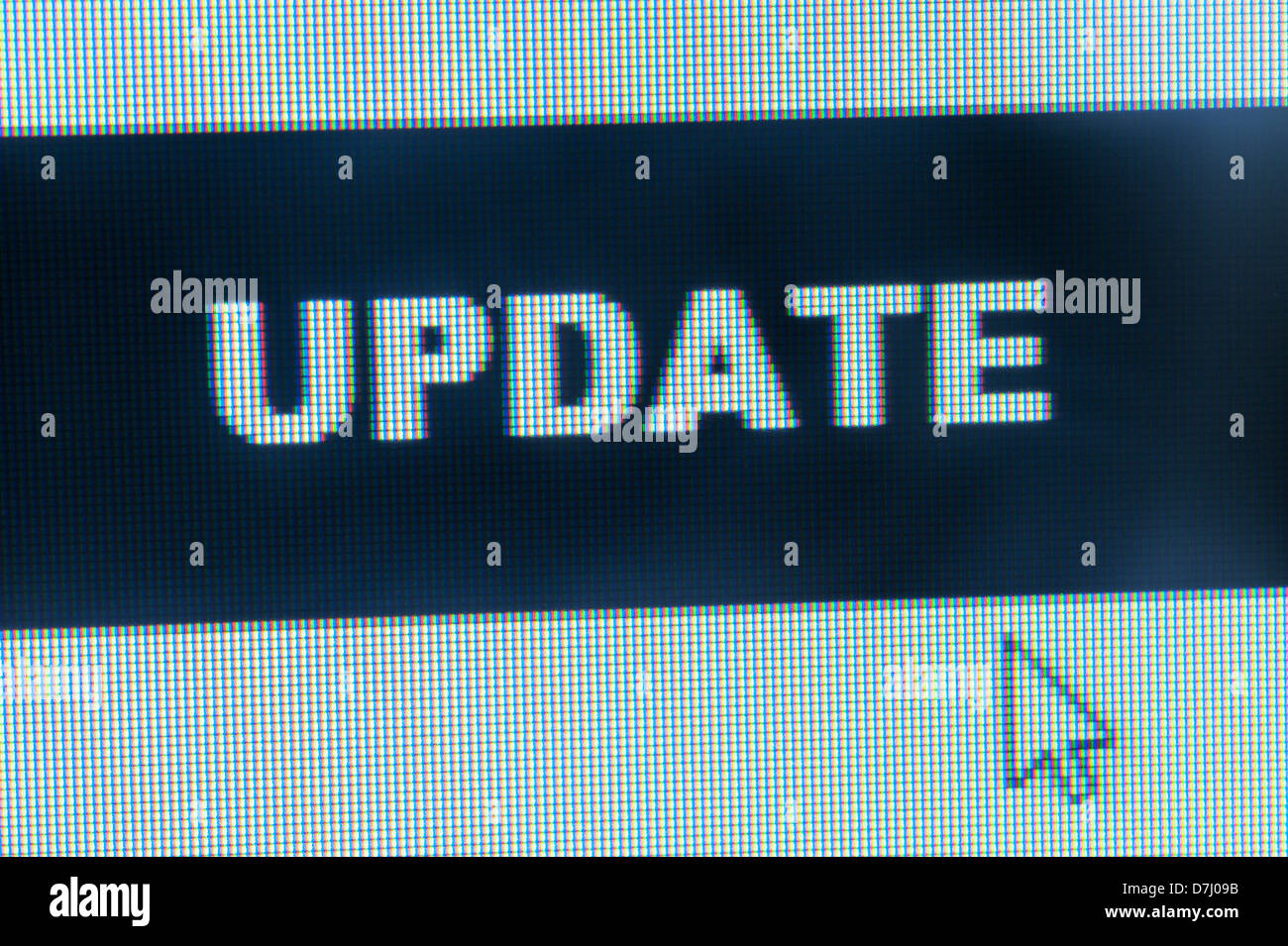 Update word and cursor on computer monitor Stock Photo - Alamy
