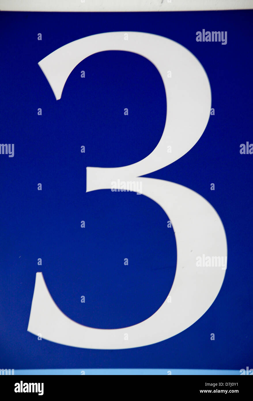 Sign with number three Stock Photo - Alamy