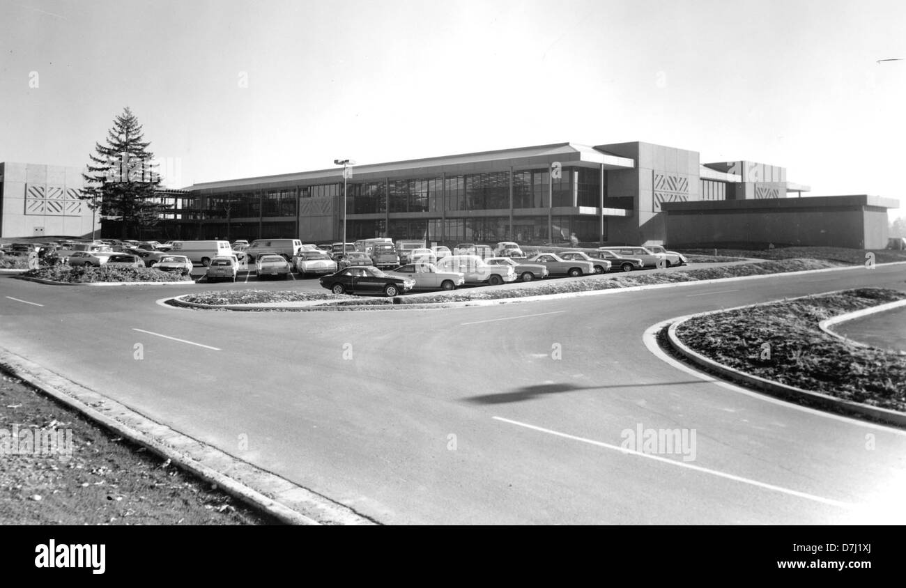 The main building of Hewlett-Packard, photographed in 1977, represents ...