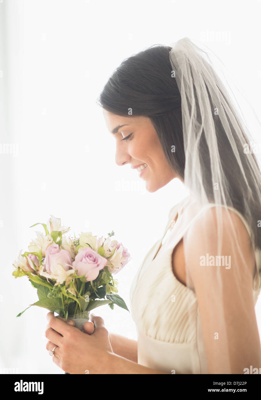 Studio portrait of bride Stock Photo - Alamy