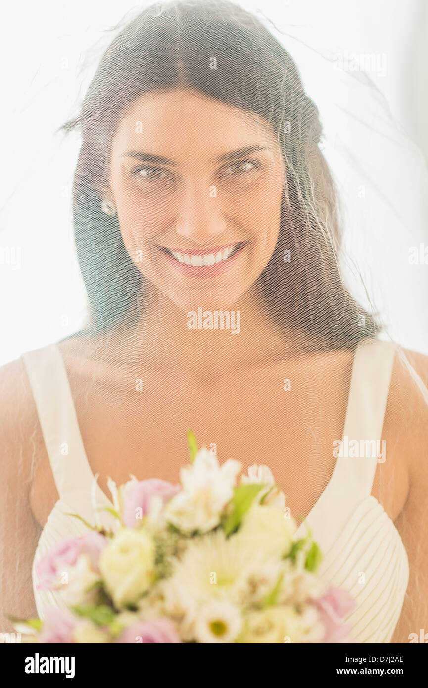 Studio portrait of bride Stock Photo - Alamy