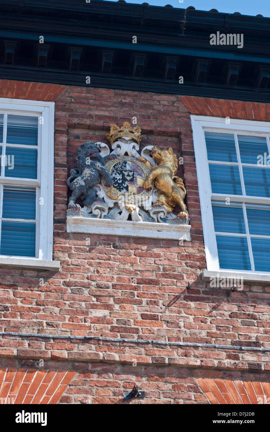 The crest in Newark's Market Place, formerly the Moot Hall, Newark ...