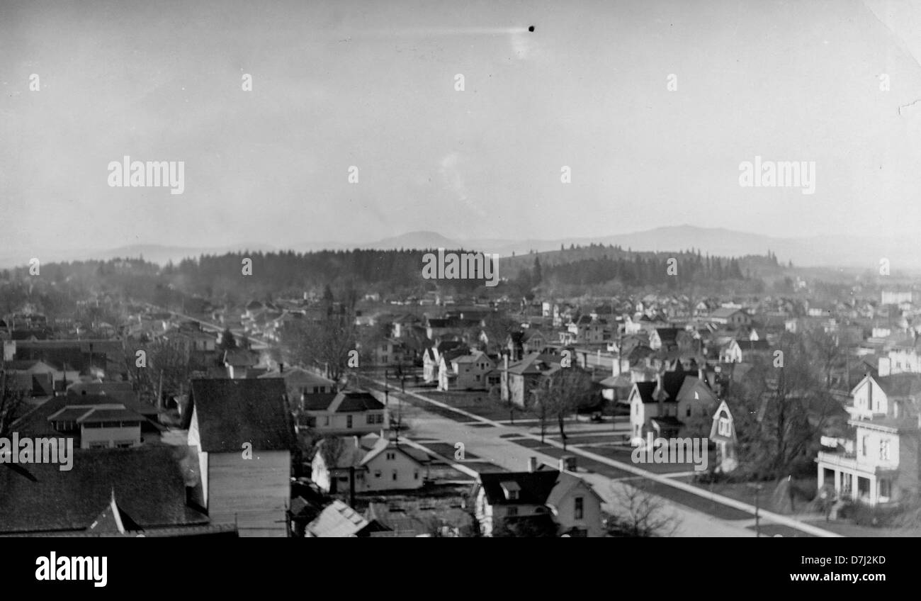 This historic photograph shows 5th Street in Corvallis, Oregon, circa ...