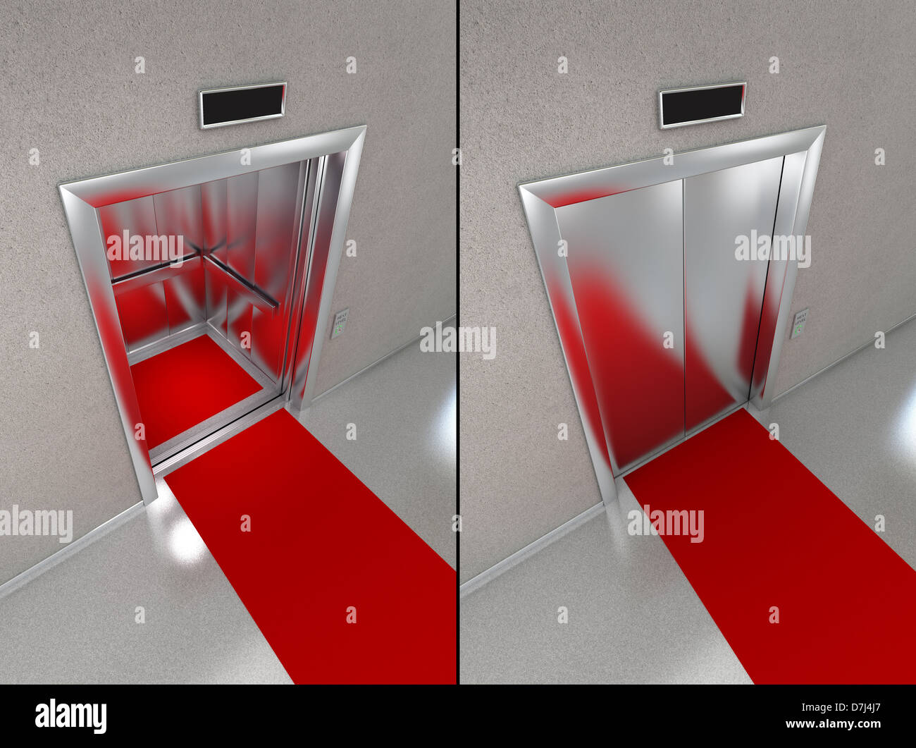 Elevator with red carpet Stock Photo - Alamy
