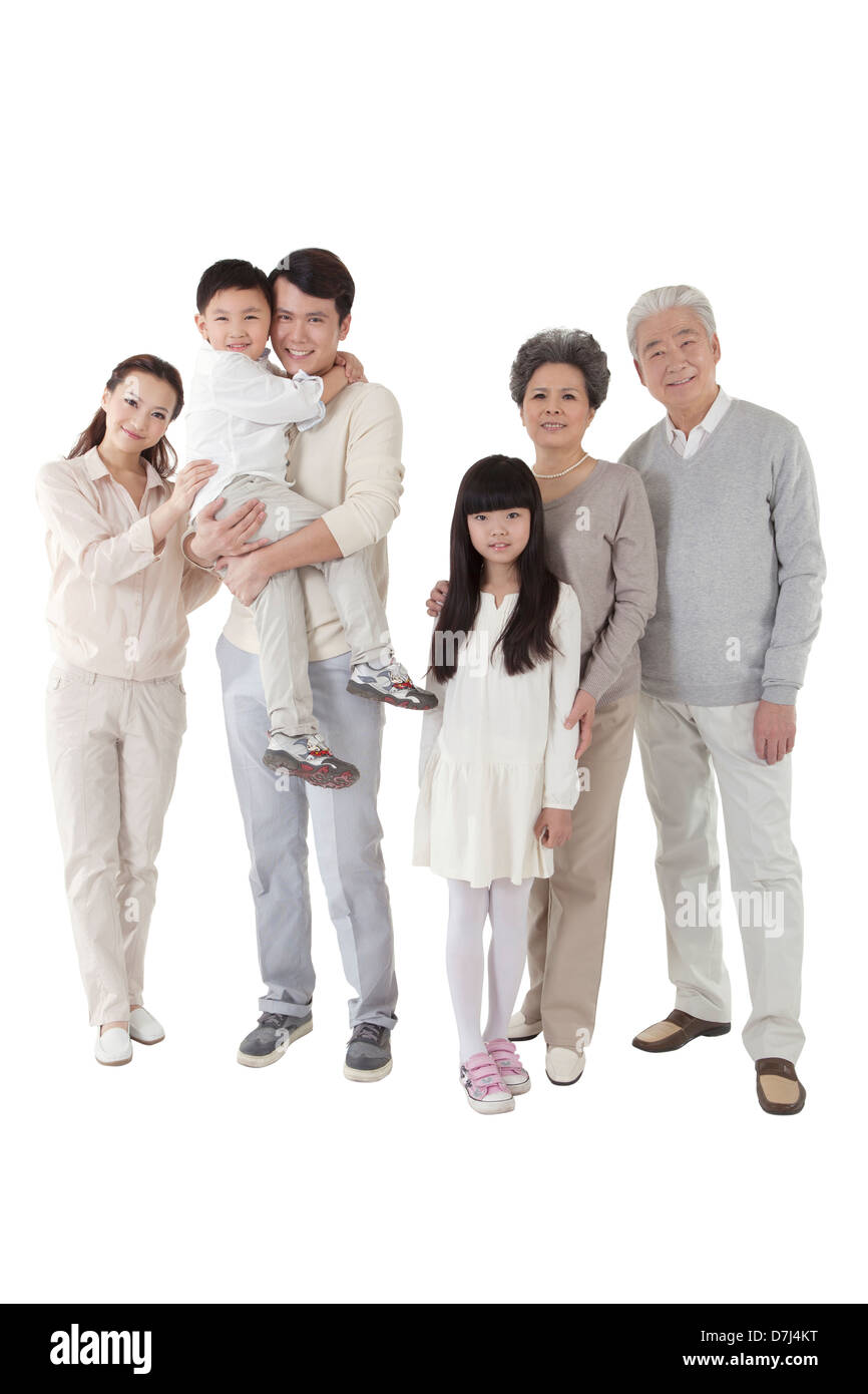 Family six children parents Cut Out Stock Images & Pictures - Alamy