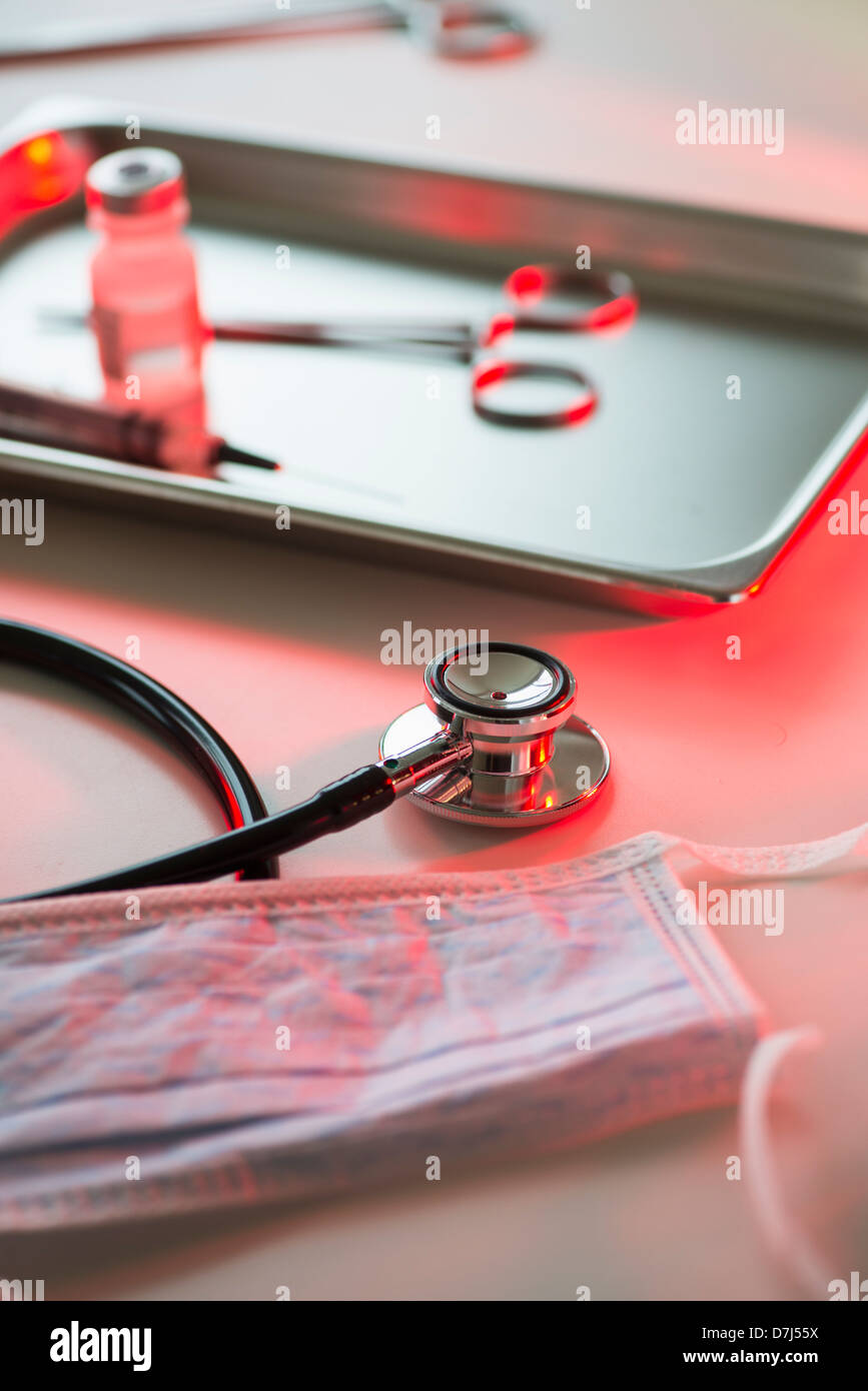 Close up of stethoscope and medication, studio shot Stock Photo - Alamy