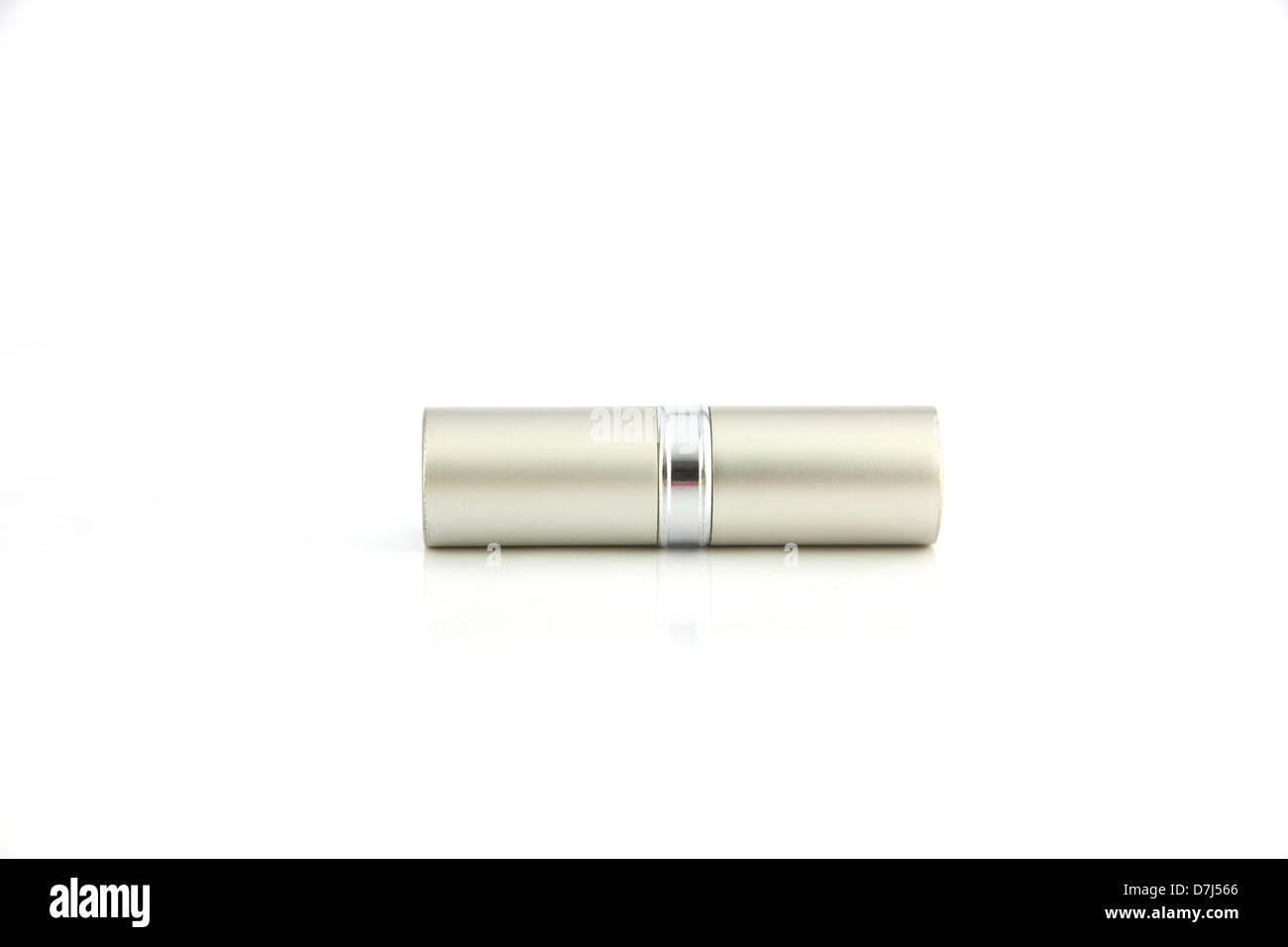 The Lipstick casing Silver on the white Background Stock Photo - Alamy