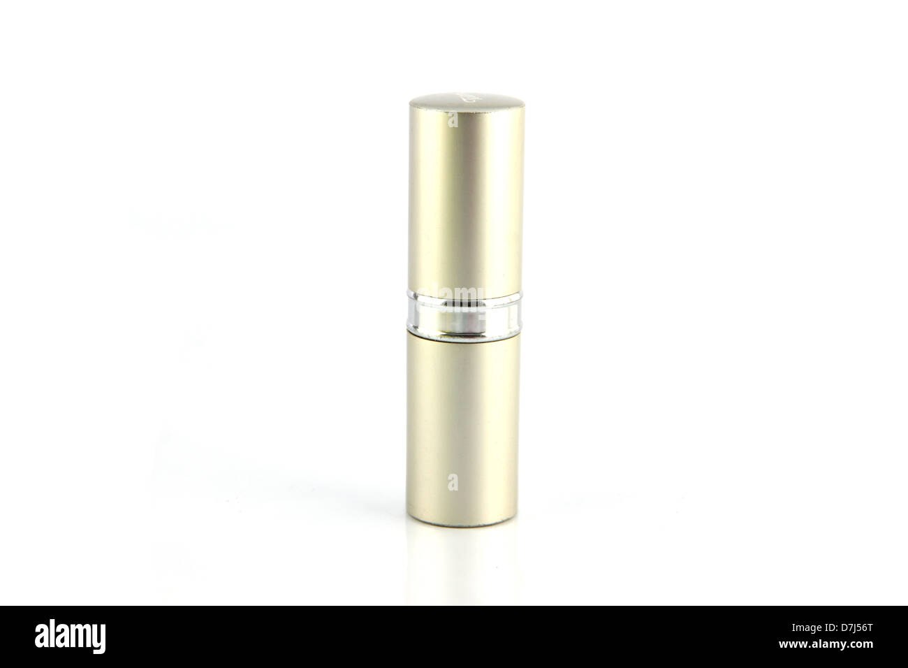 The Lipstick casing Silver on the white Background Stock Photo - Alamy