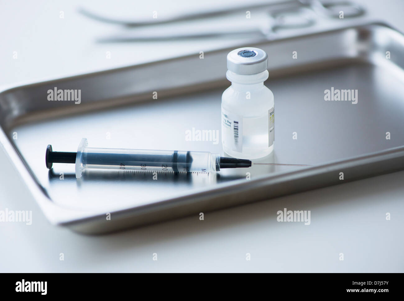 Close up of syringe and medication, studio shot Stock Photo - Alamy