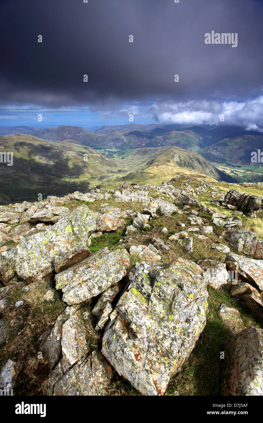 Landscape view over the Dovedale valley, from the Summit ridge of Dove ...