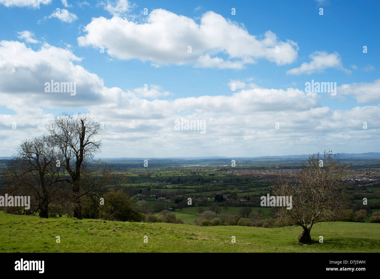 The view over Cheltenham from Leckhampton Hill, Gloucestershire ...