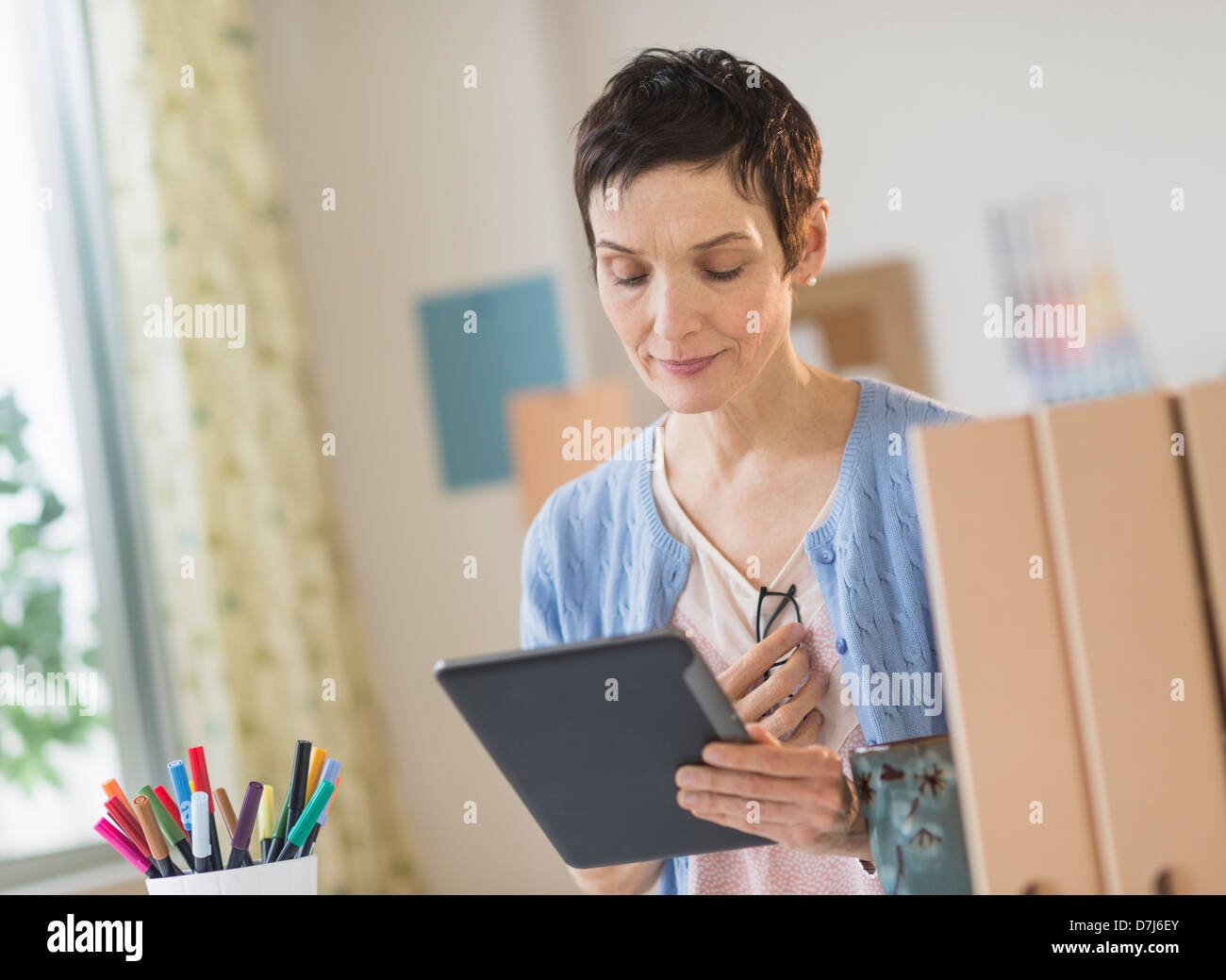 Woman working desk digital tablet hi-res stock photography and images ...