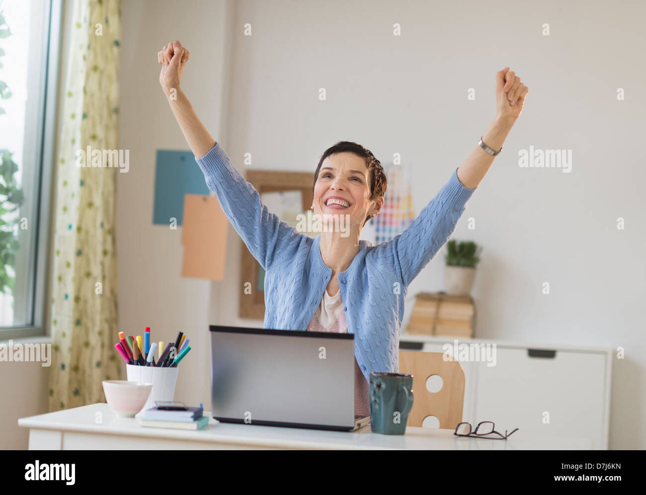 Raising arms up hi-res stock photography and images - Alamy