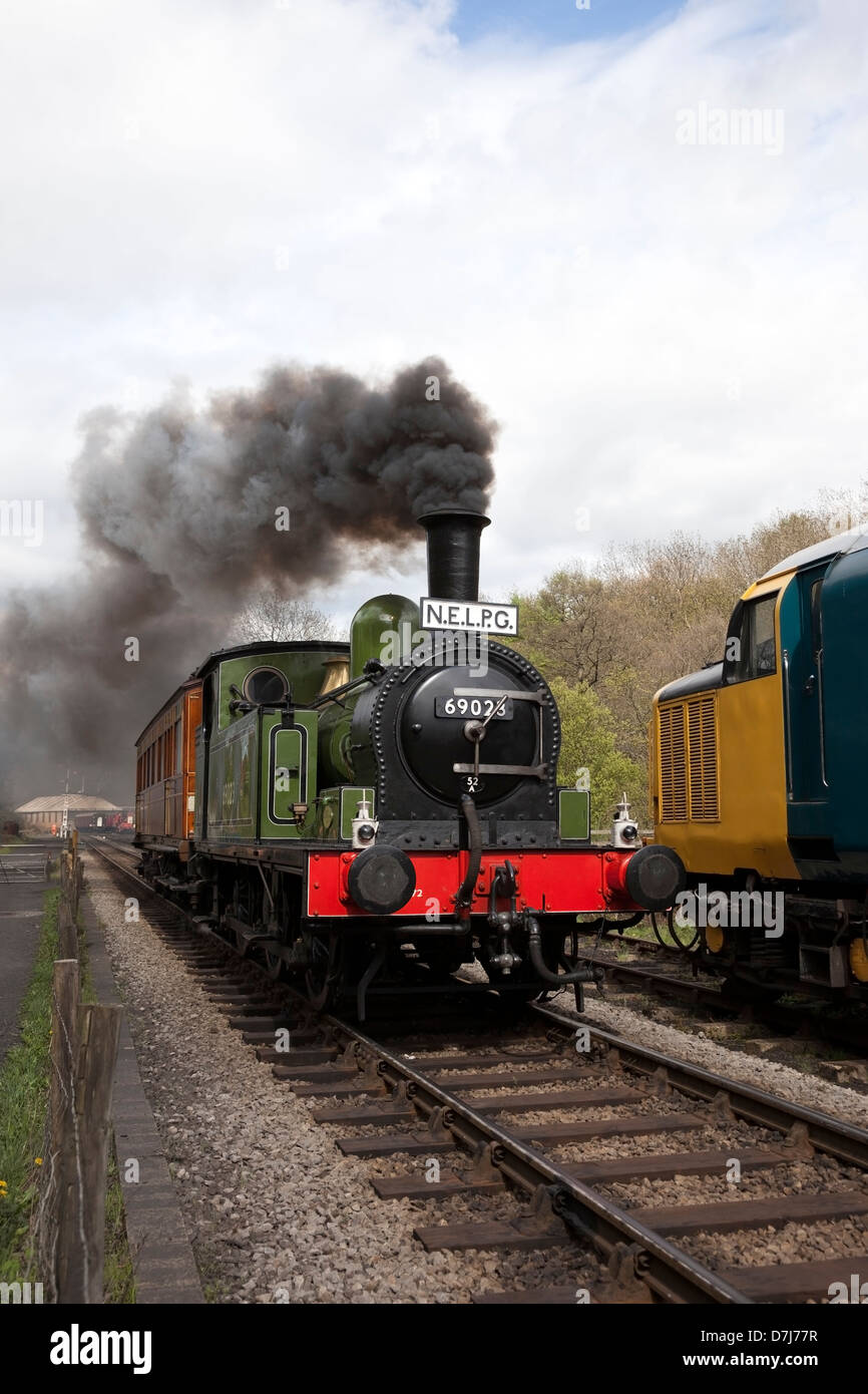 Locomotive Steam Train 69023 Joe M Leaving the Grosmont Railway Station ...
