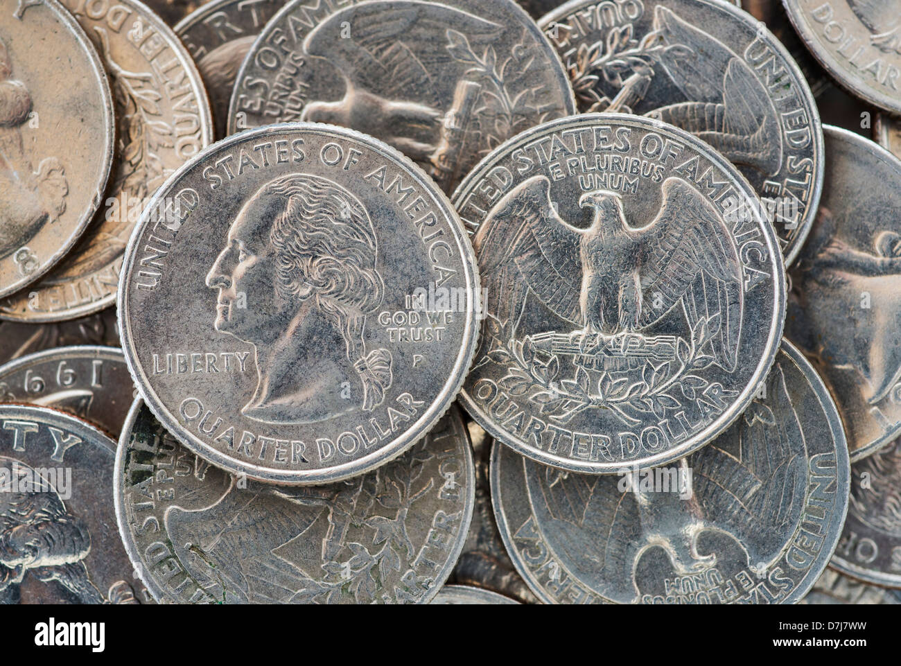 Close up of US coins, studio shot Stock Photo - Alamy