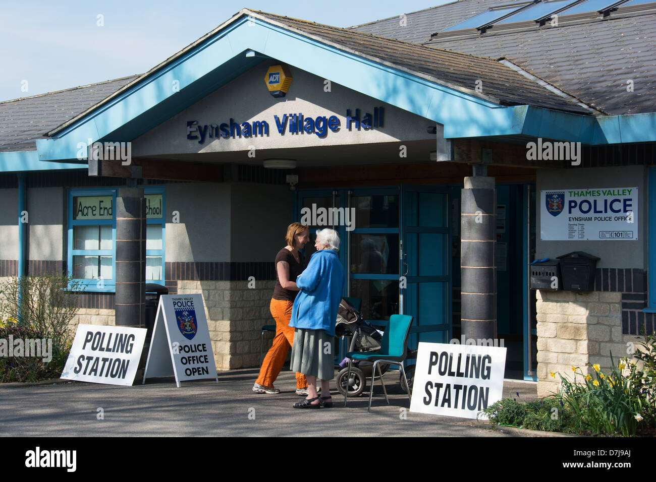 A village hall being used as a polling station on election day. 2013 ...