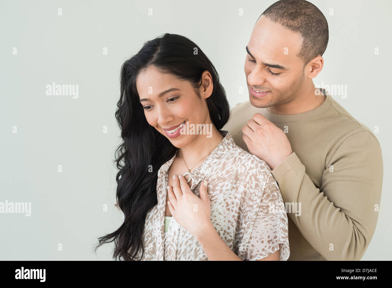 Romantic asian young couple standing hi-res stock photography and ...