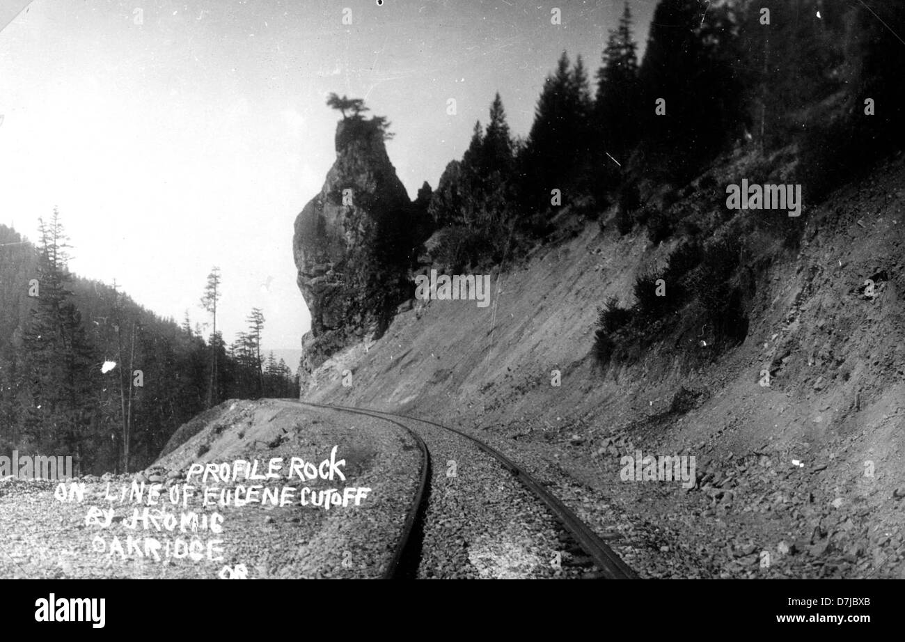 Profile Rock is a distinctive rock formation located along the Eugene ...