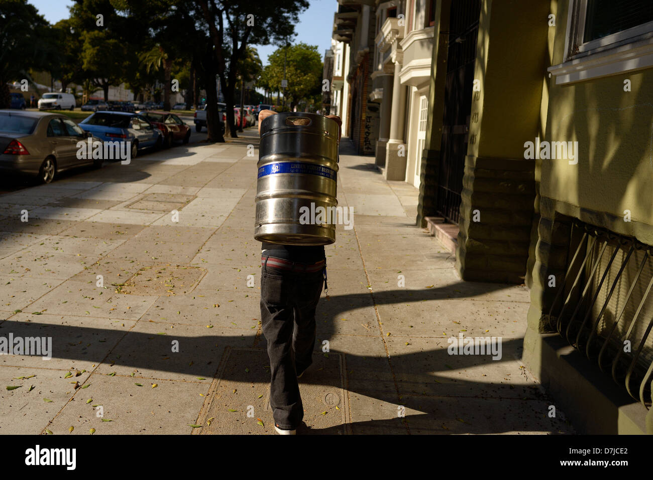 san francisco beer keg carry Stock Photo - Alamy
