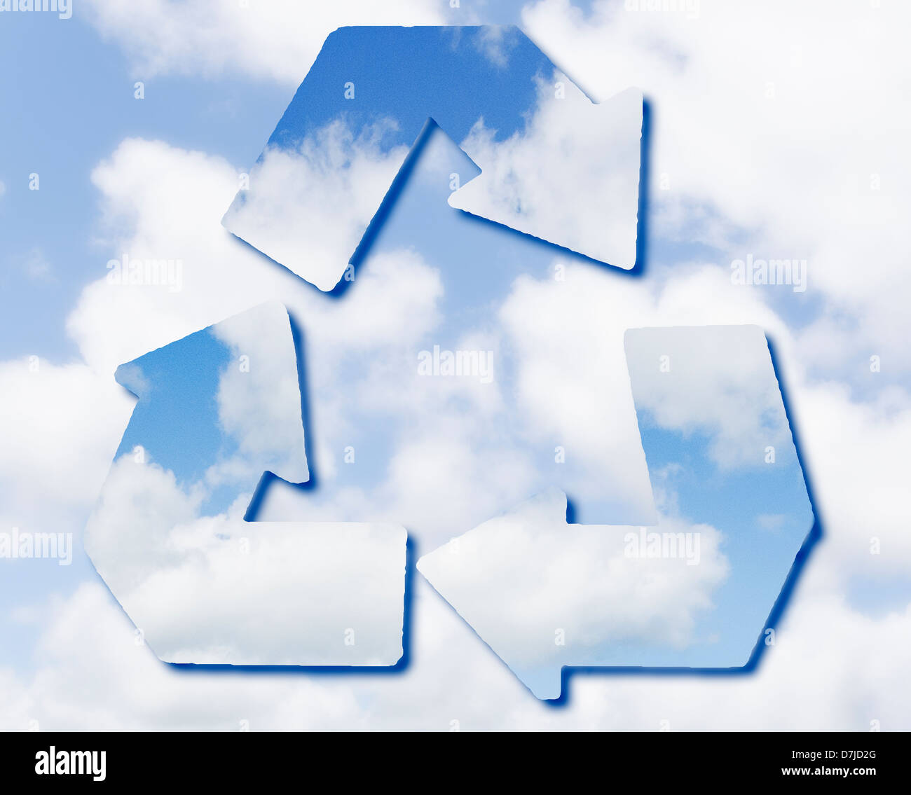 Recycling sign on cloudy sky Stock Photo - Alamy