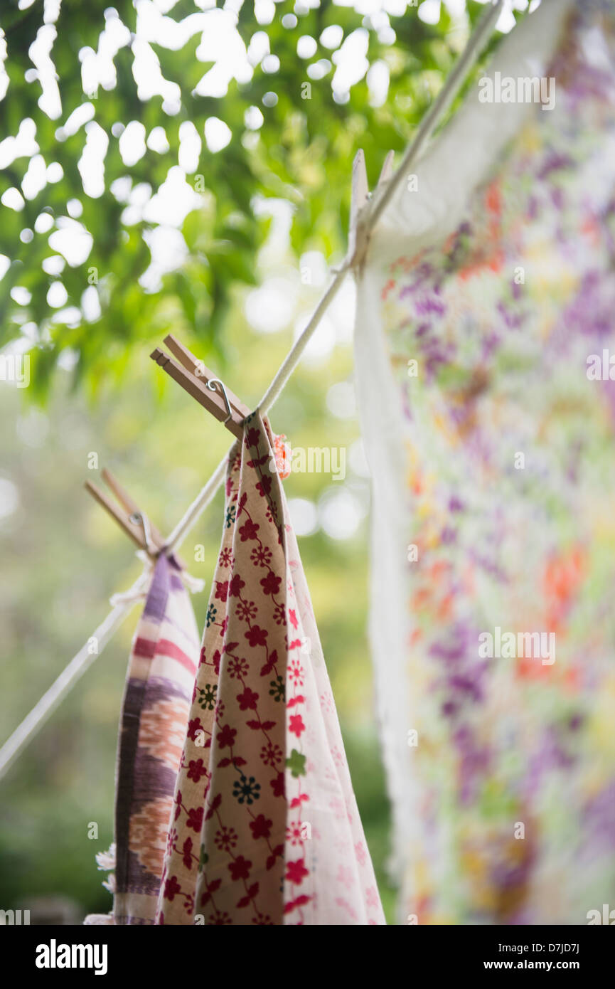 Laundry hanging on the rope hi-res stock photography and images - Alamy