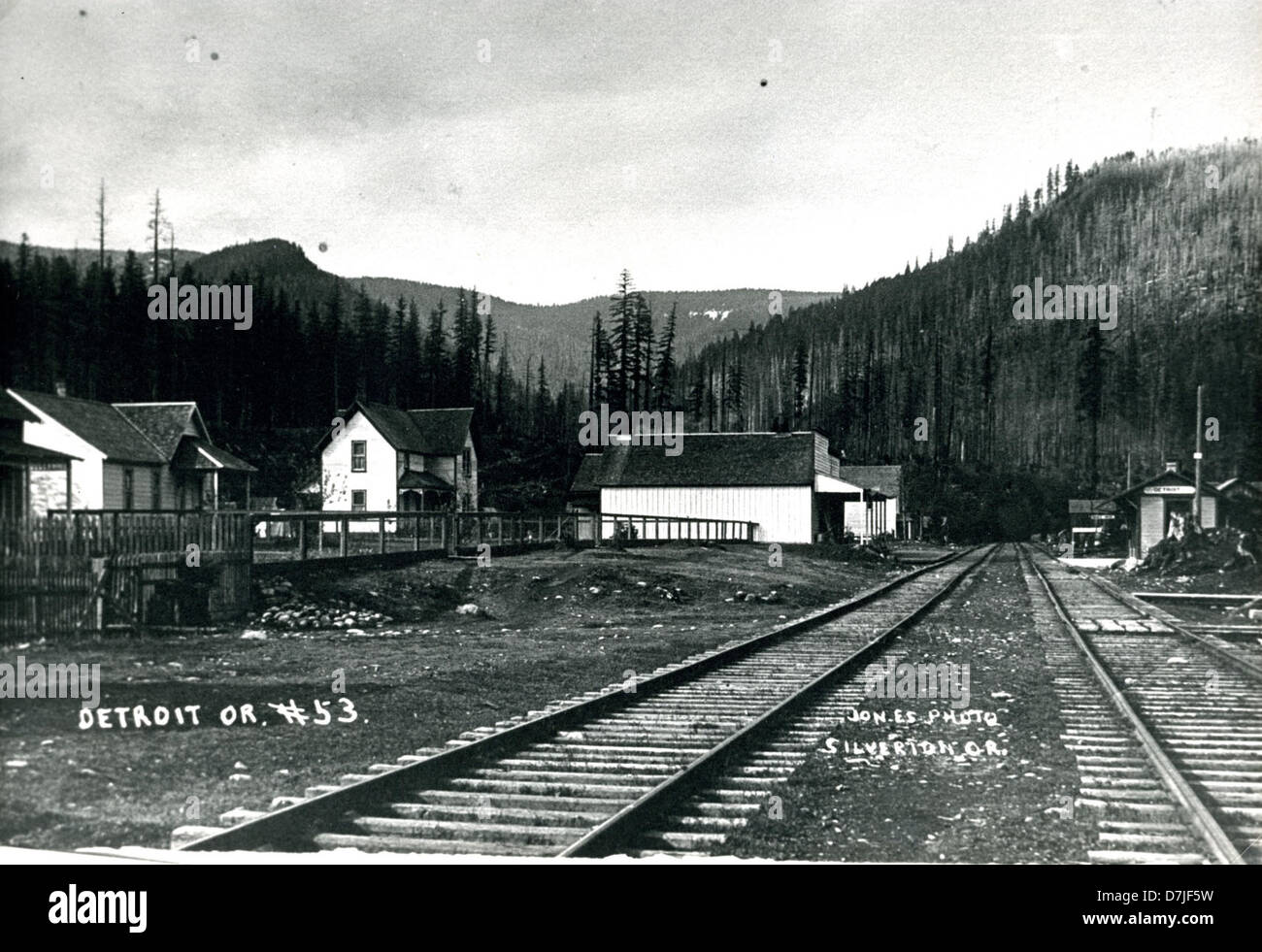 This early 1900s photograph shows the town of Detroit, Oregon, around ...