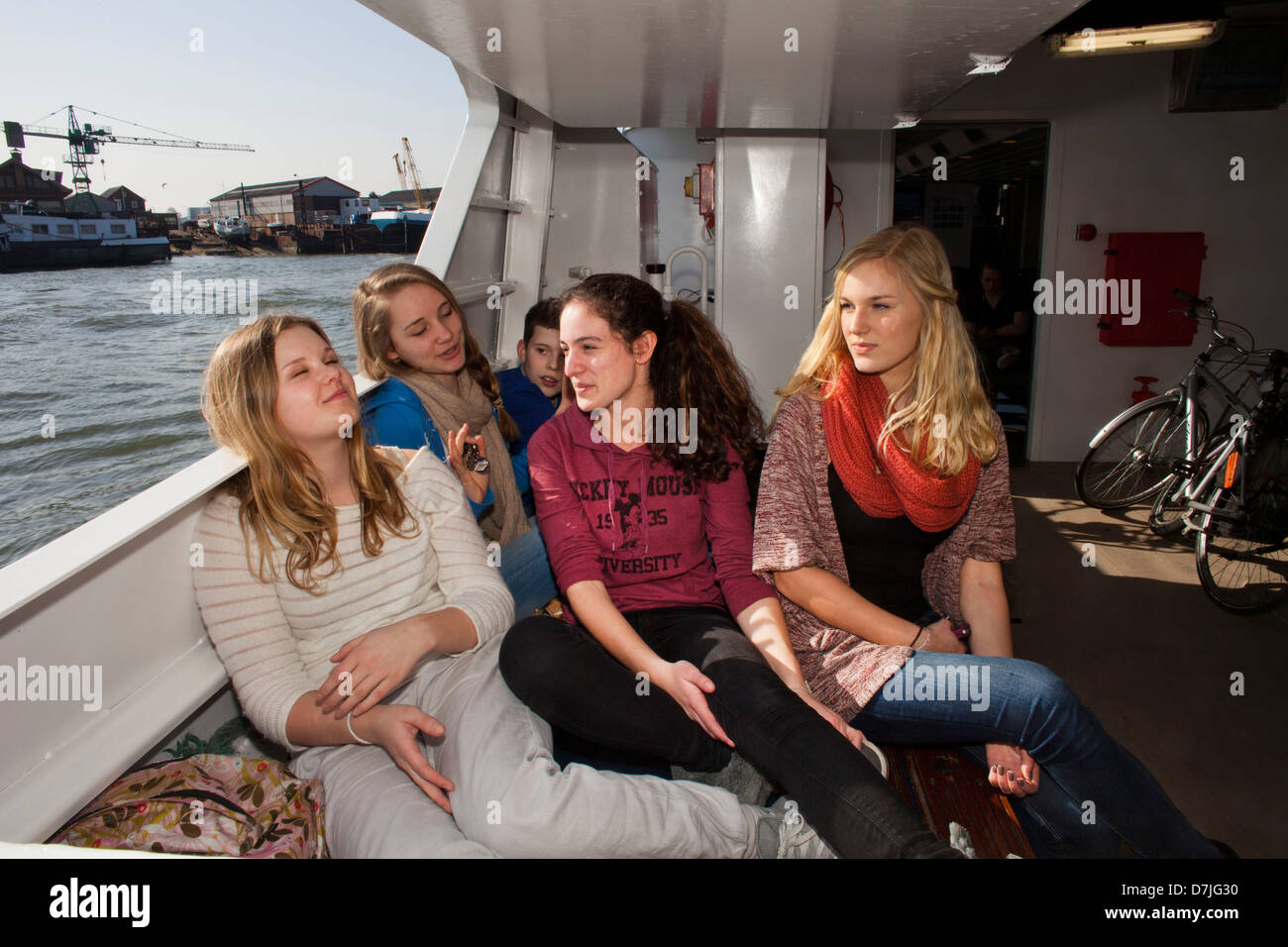 bicycle bicycles bike bikes blond boat bus commute Stock Photo - Alamy