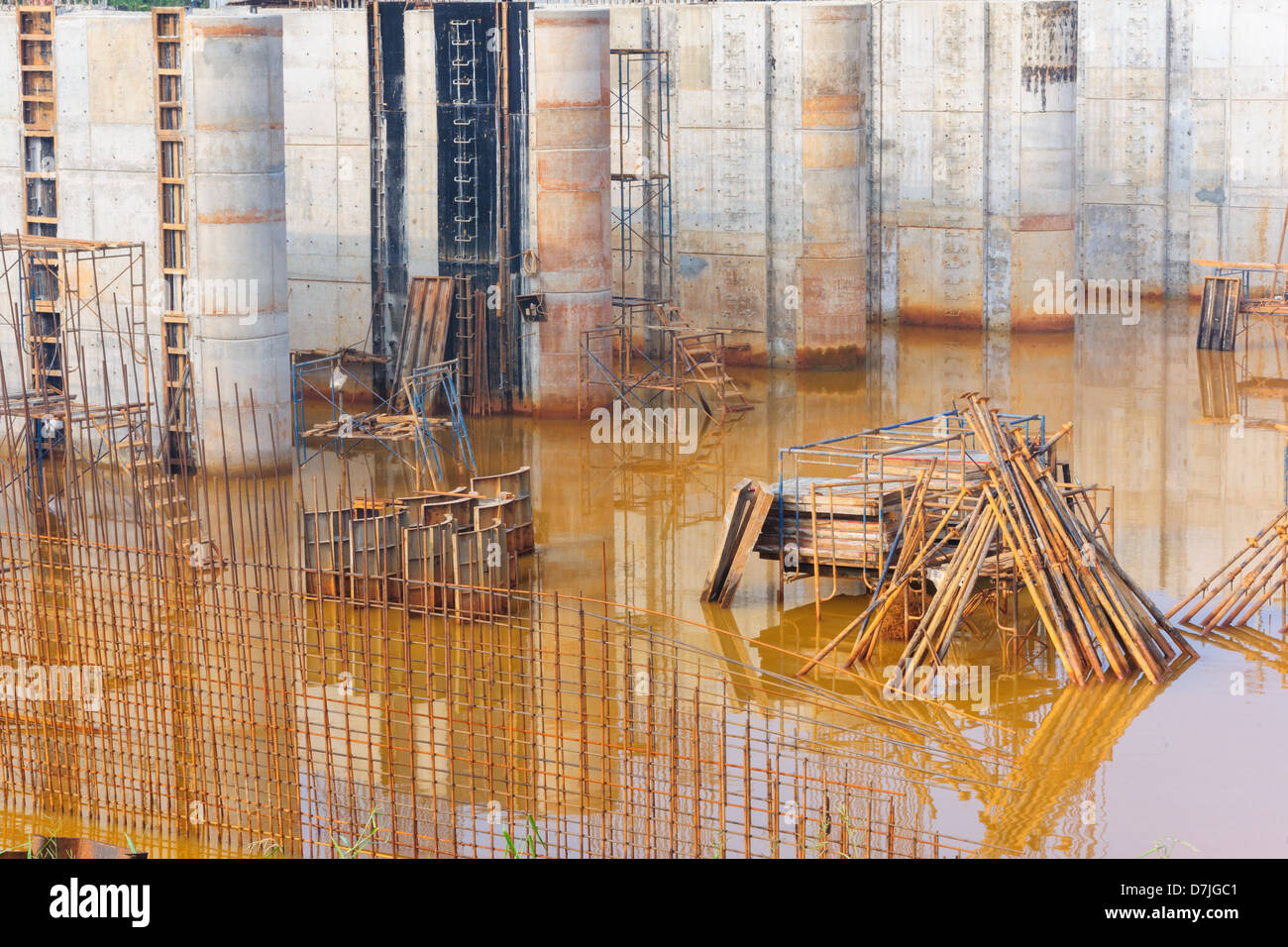 Dam construction site after rainny night Stock Photo - Alamy