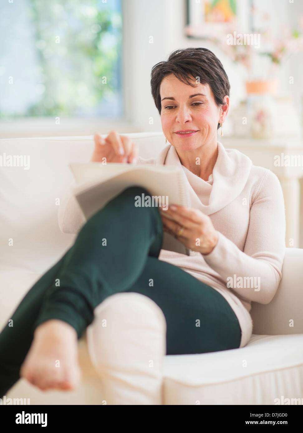 Portrait of mature woman drawing Stock Photo - Alamy