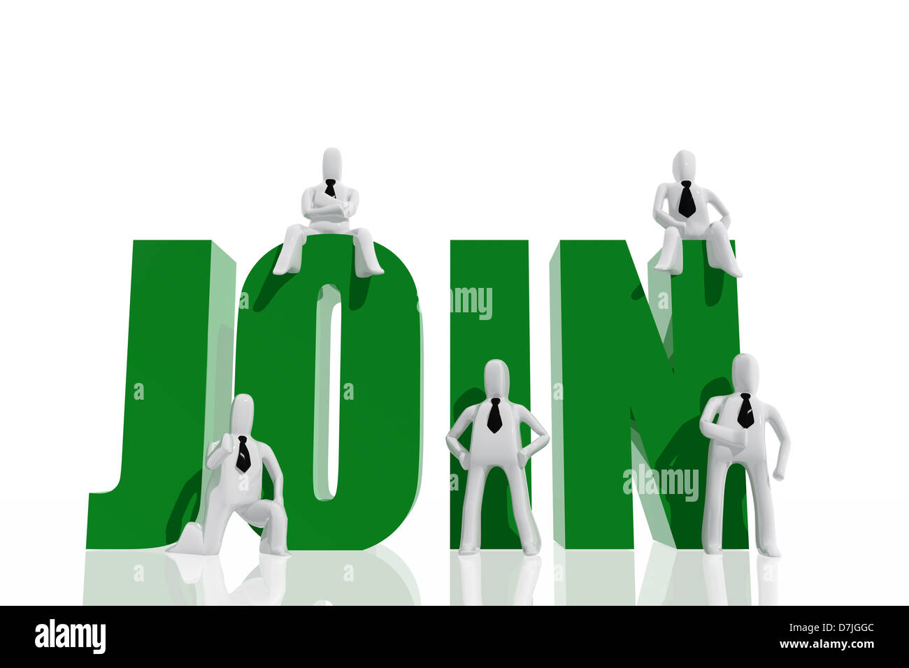 Teamwork with join icon Stock Photo - Alamy