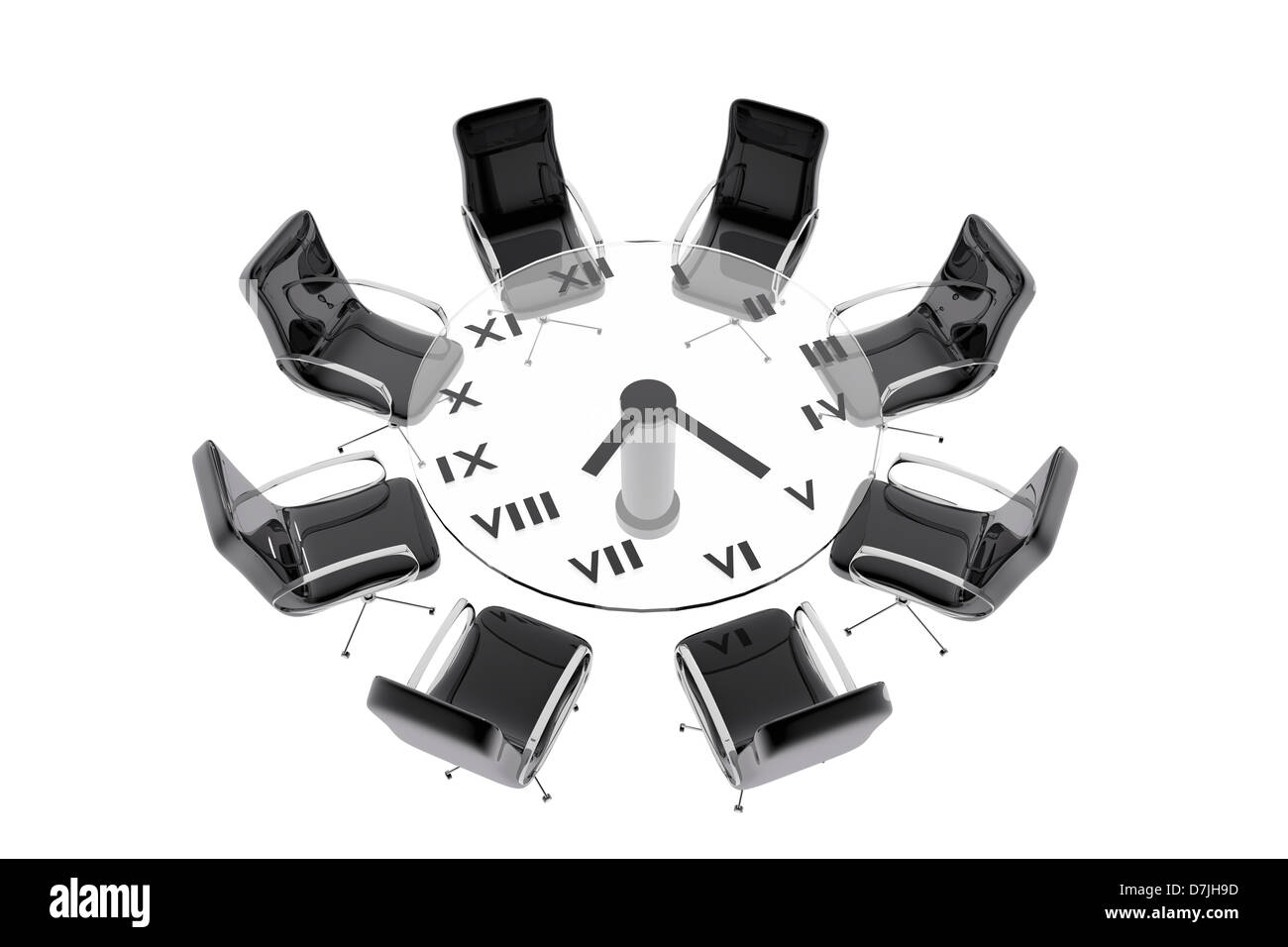 Office desk in the form of clock. Time and work concept Stock Photo - Alamy