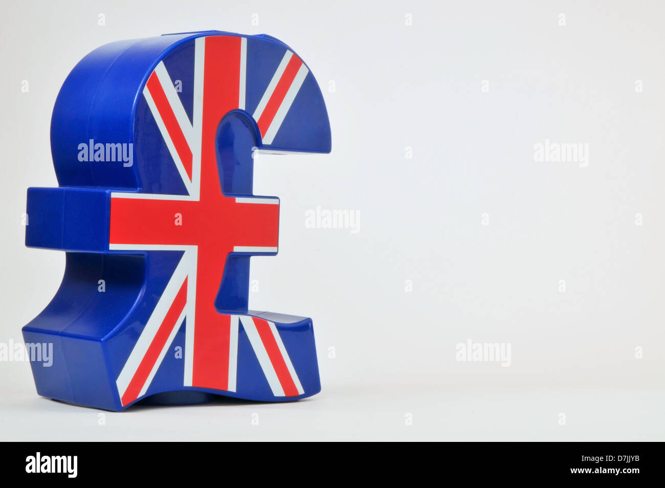 Pound symbol shaped money box with Union Jack flag printed on the side ...