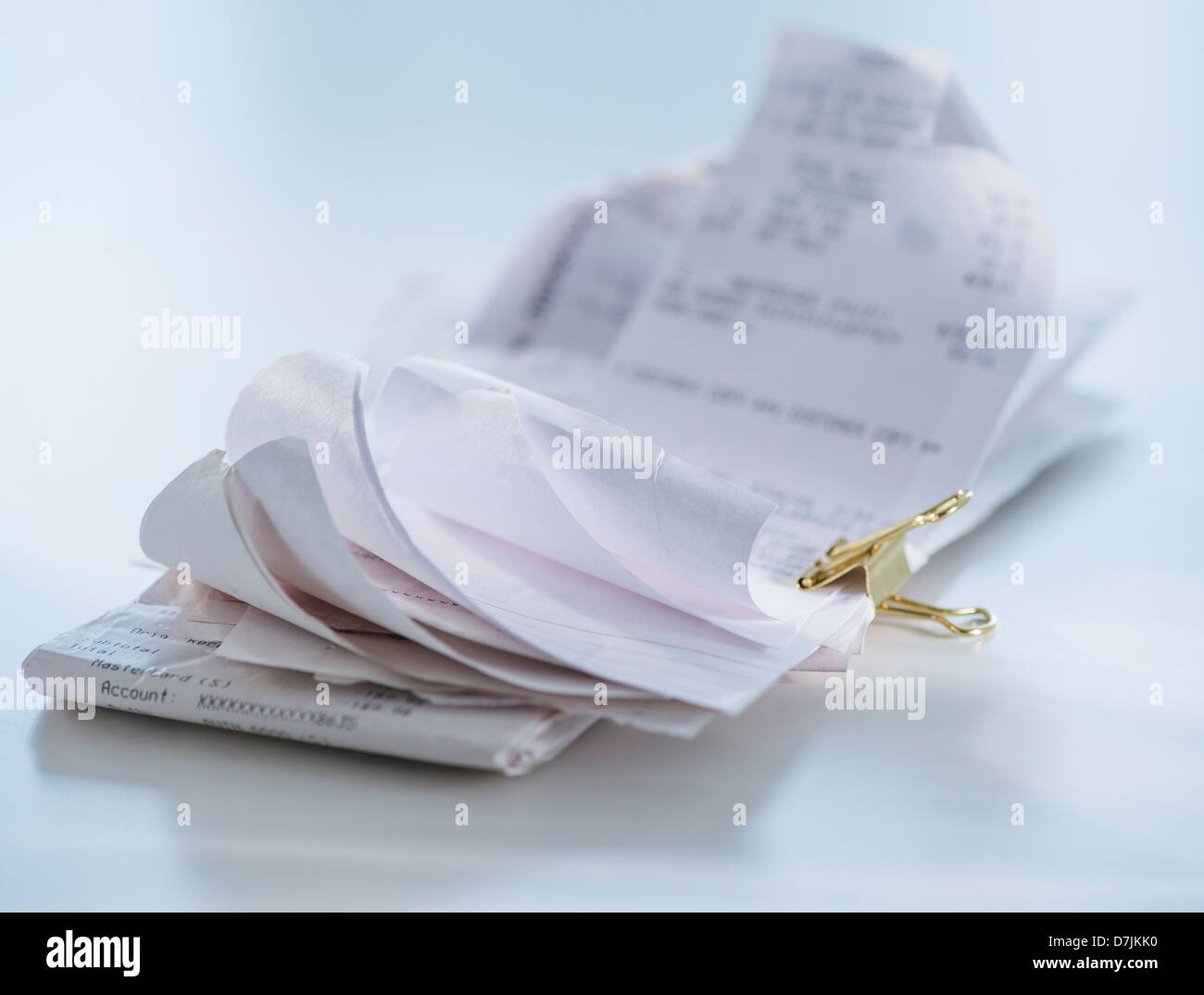 Studio Shot, Stack of receipts Stock Photo - Alamy