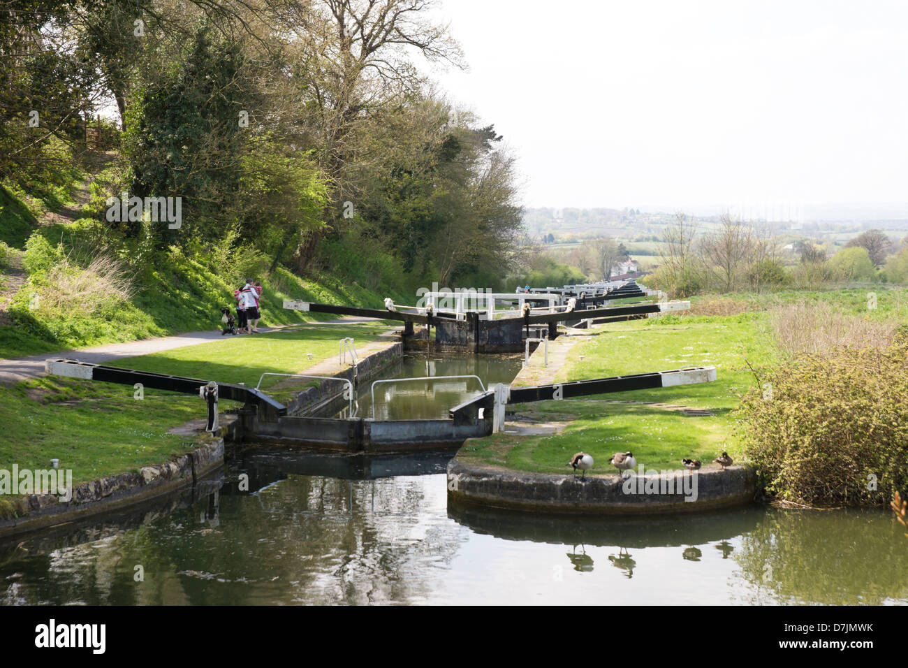 The Caen Hill Locks at Devizes Wiltshire England UK Stock Photo - Alamy