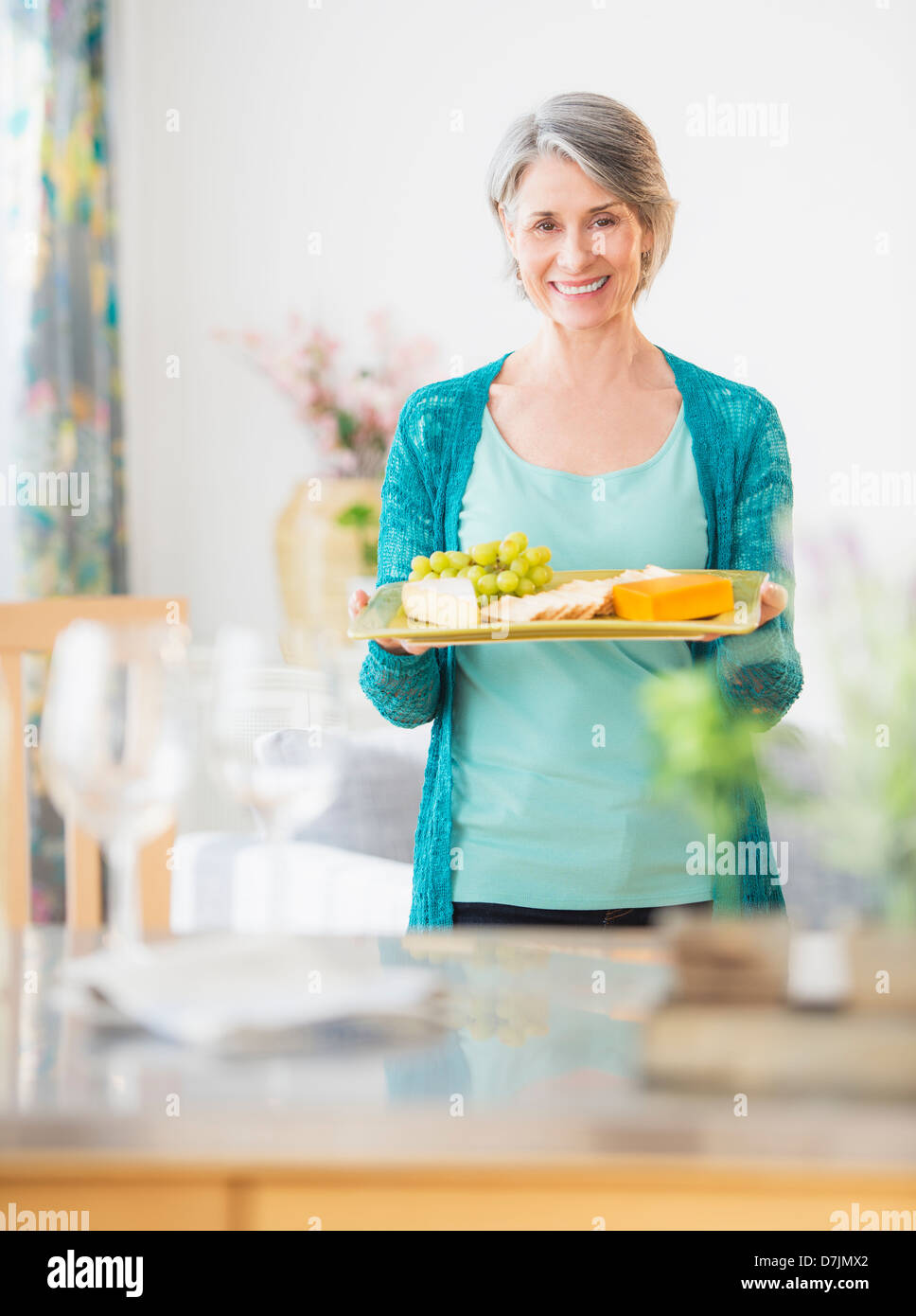 Mature woman plate healthy food hi-res stock photography and images - Alamy