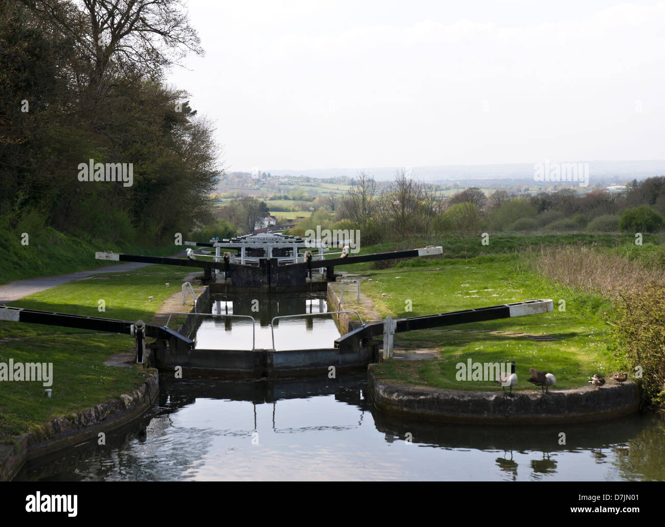 The Caen Hill Locks at Devizes Wiltshire England UK Stock Photo - Alamy
