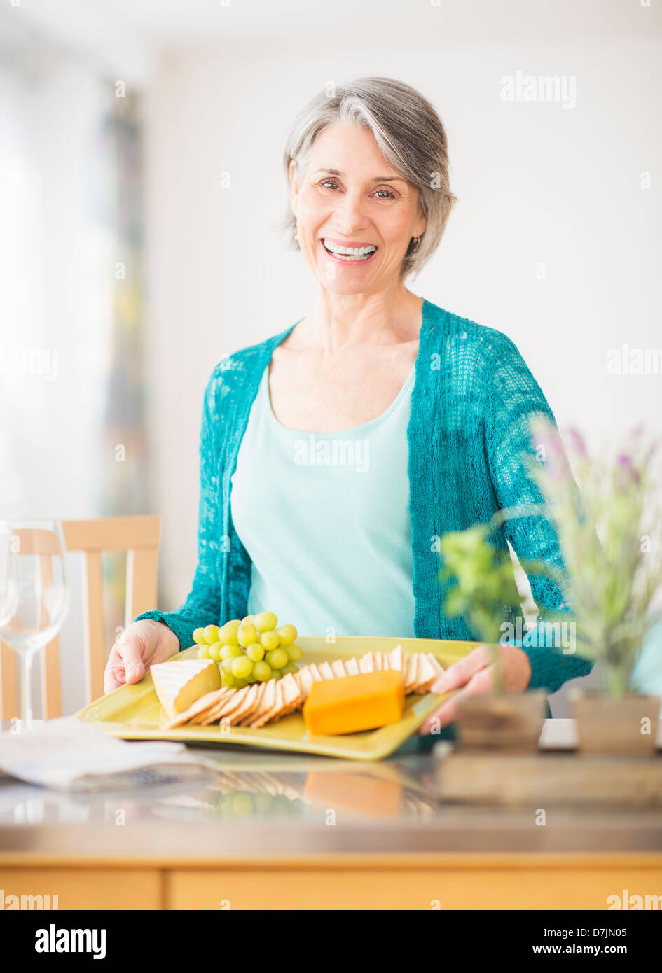 Mature woman plate healthy food hi-res stock photography and images - Alamy