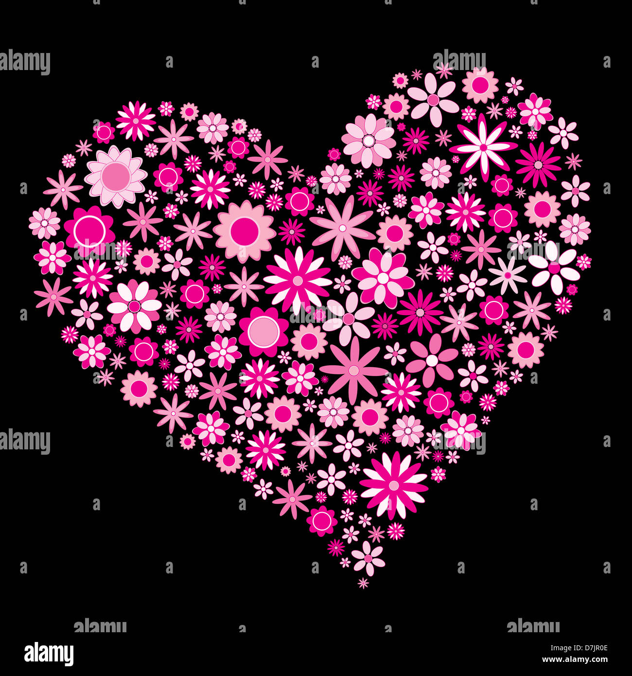 flower heart isolated on black Stock Photo - Alamy