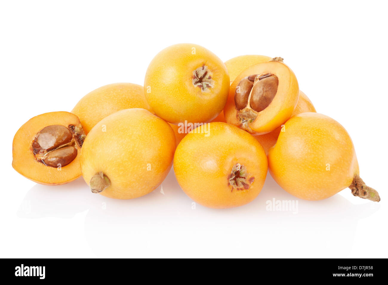 Loquat fruits and sections Stock Photo - Alamy